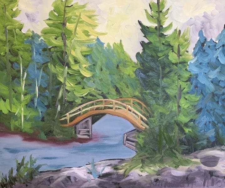 'The Bridge from Chateau Point' Camp Wanapitei, Temagami, Ontario ...